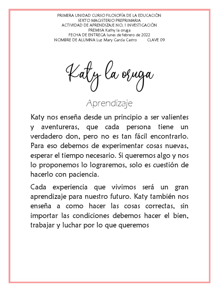 Katy La Oruga Pdf
