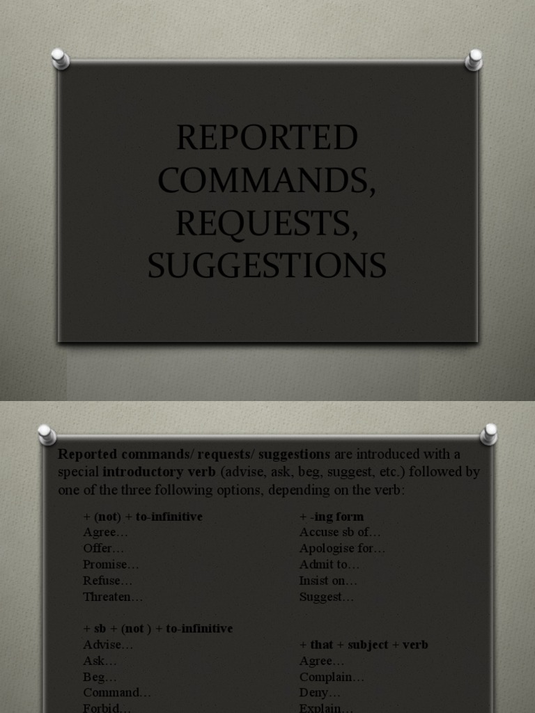 Reported Commands, Requests, Suggestions | PDF