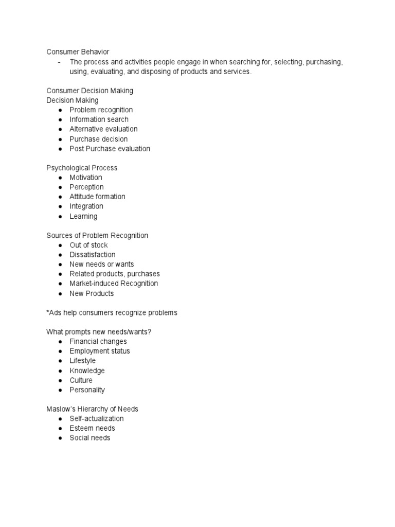 Chapter 4 - Perspectives On Consumer Behavior | PDF | Consumer ...