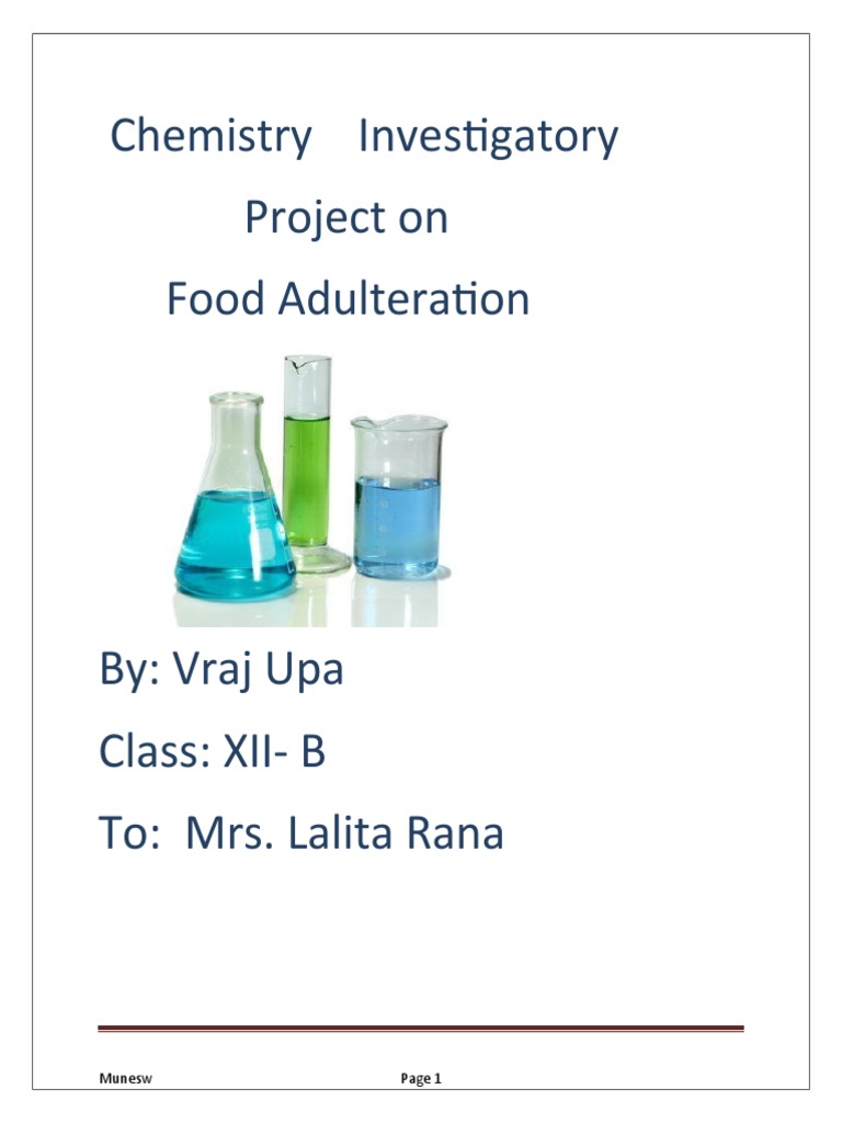 Chemistry Investigatory Project On Food | PDF | Foods | Chili Pepper