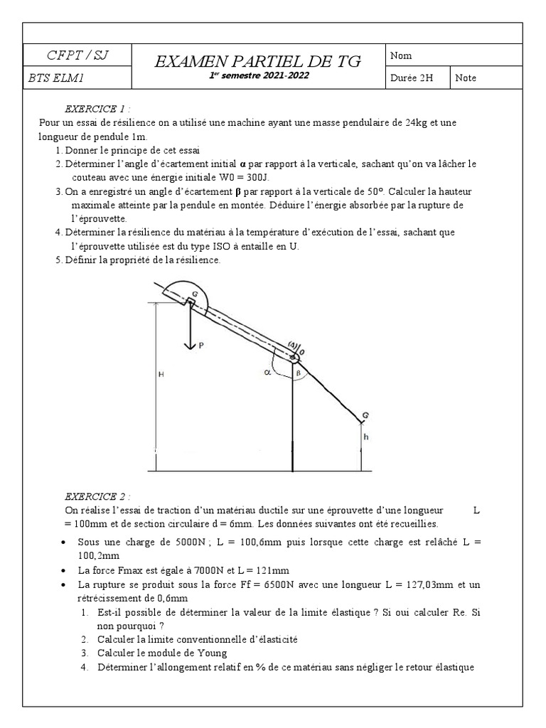 Examen Partiel BTS-ELM1 2021-2022 | PDF