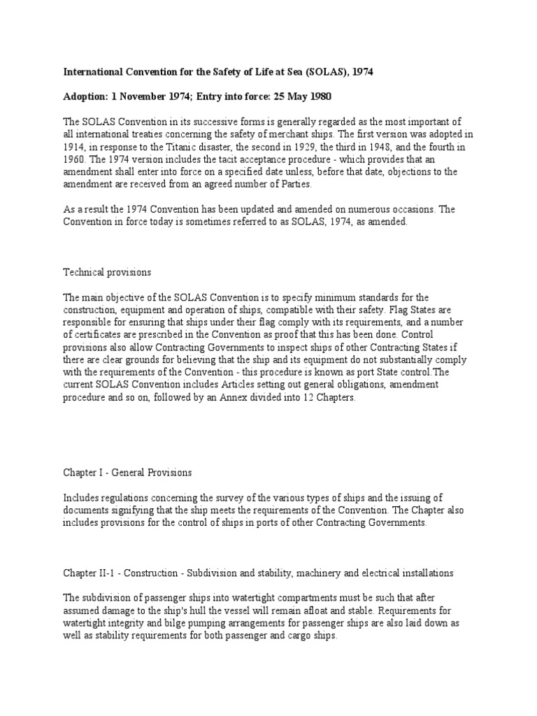 Solas in Brief | PDF