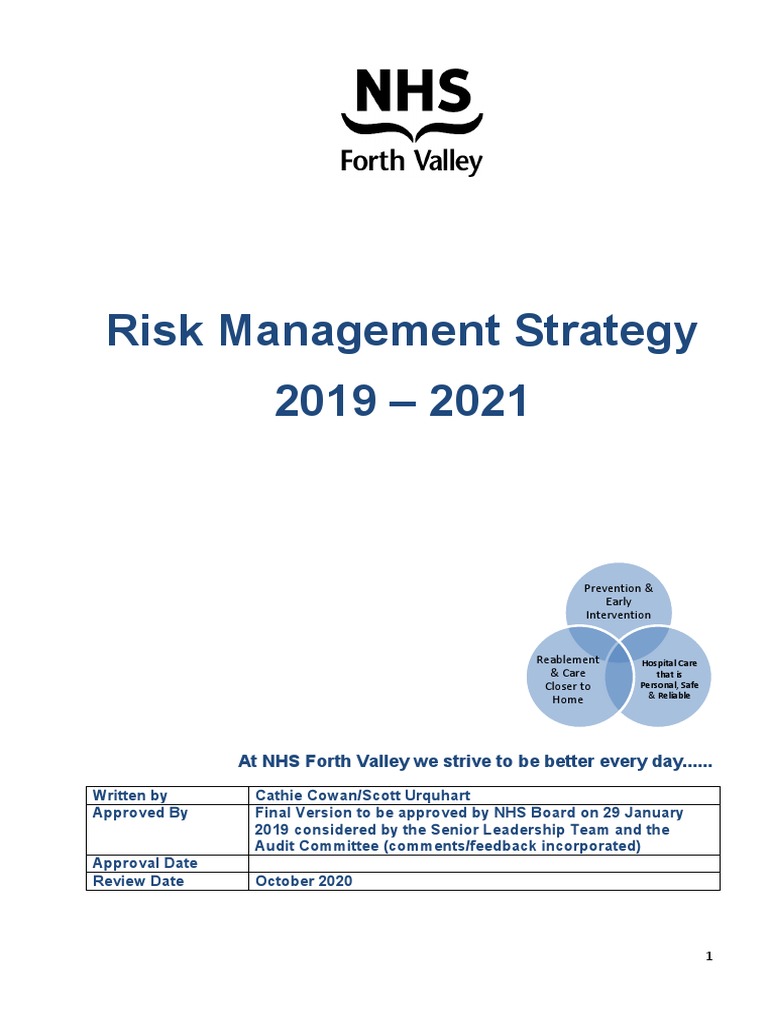 NHS Forth Valley Risk-Management-Strategy-2019-2021 | PDF | Risk | Risk ...