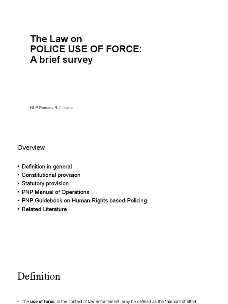 Guidelines on Police Use of Force | PDF | Use Of Force | Police