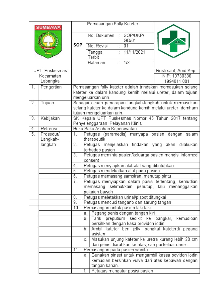Contoh Sop Yang Benar | PDF
