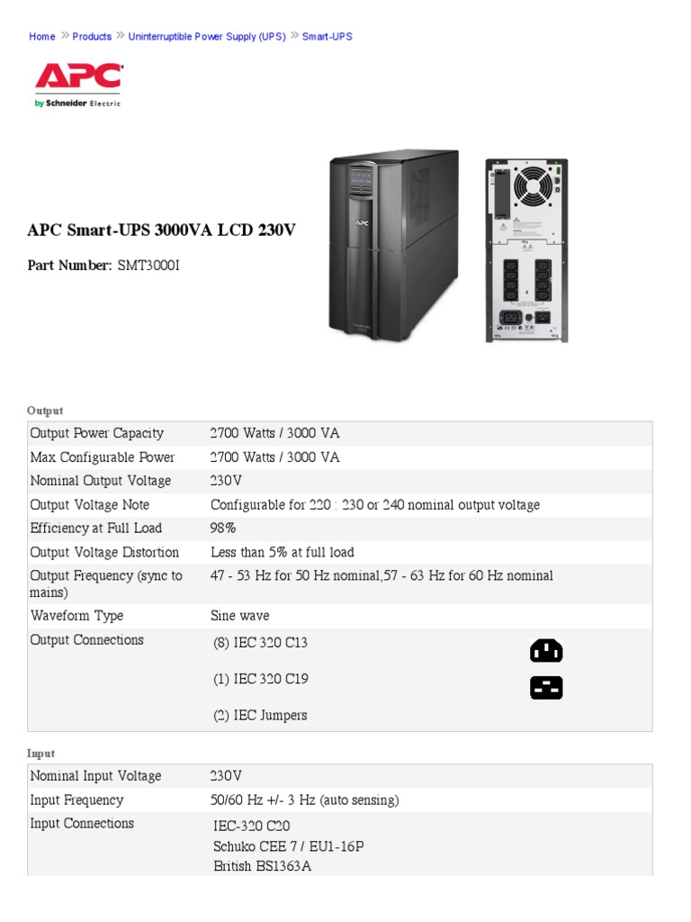 Apc Ups | PDF | Mains Electricity | Electricity