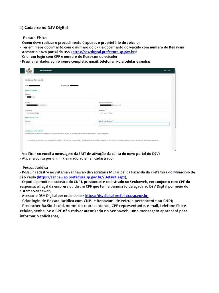 DSV Digital Manual | PDF | Carteira de Motorista