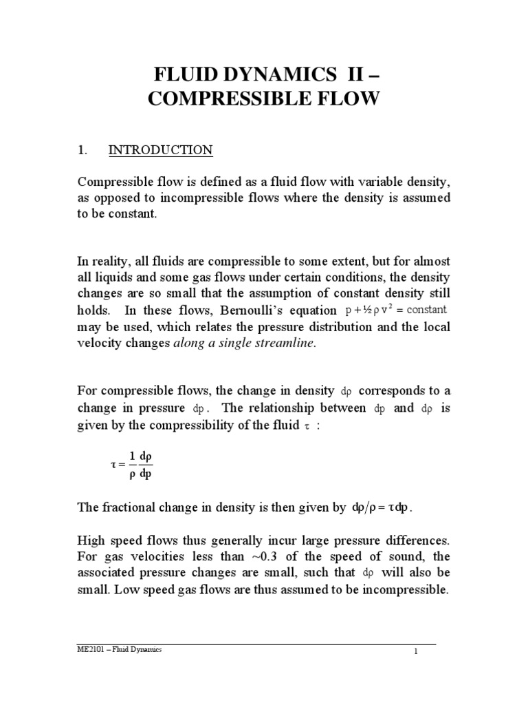 Compressible Flow Lecture 1 | Compressible Flow | Fluid Dynamics