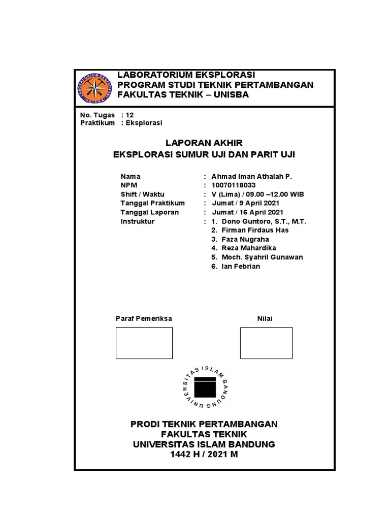 Laporan Eksplorasi Sumur Uji Dan Parit Uji (Trench and Test Pit) | PDF