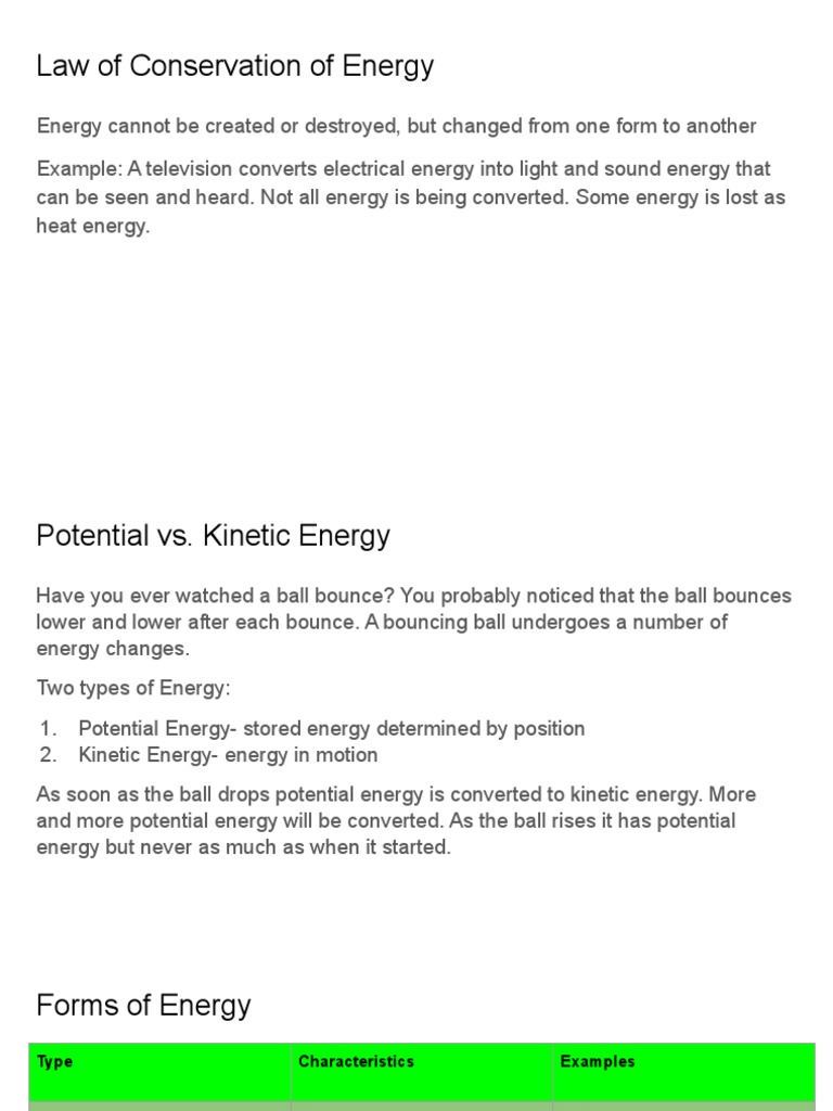 Law of Conservation of Energy | PDF | Philosophy | Science & Mathematics