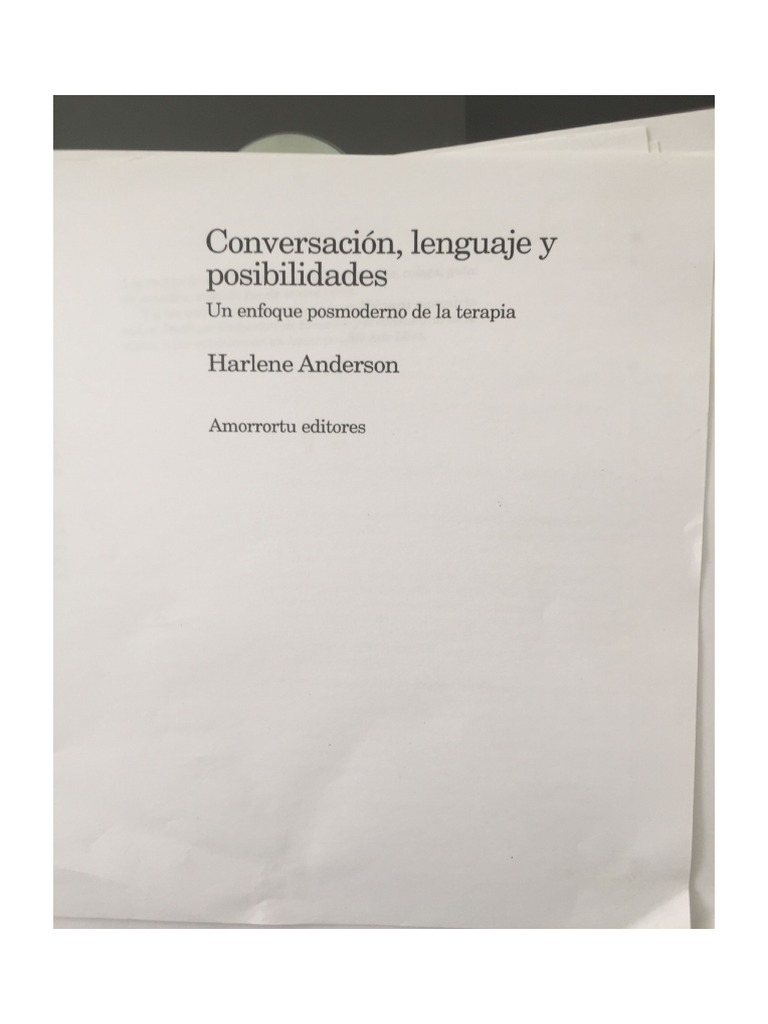Conversación, Lenguaje y Posibilidades. HARLENE ANDERSON | PDF
