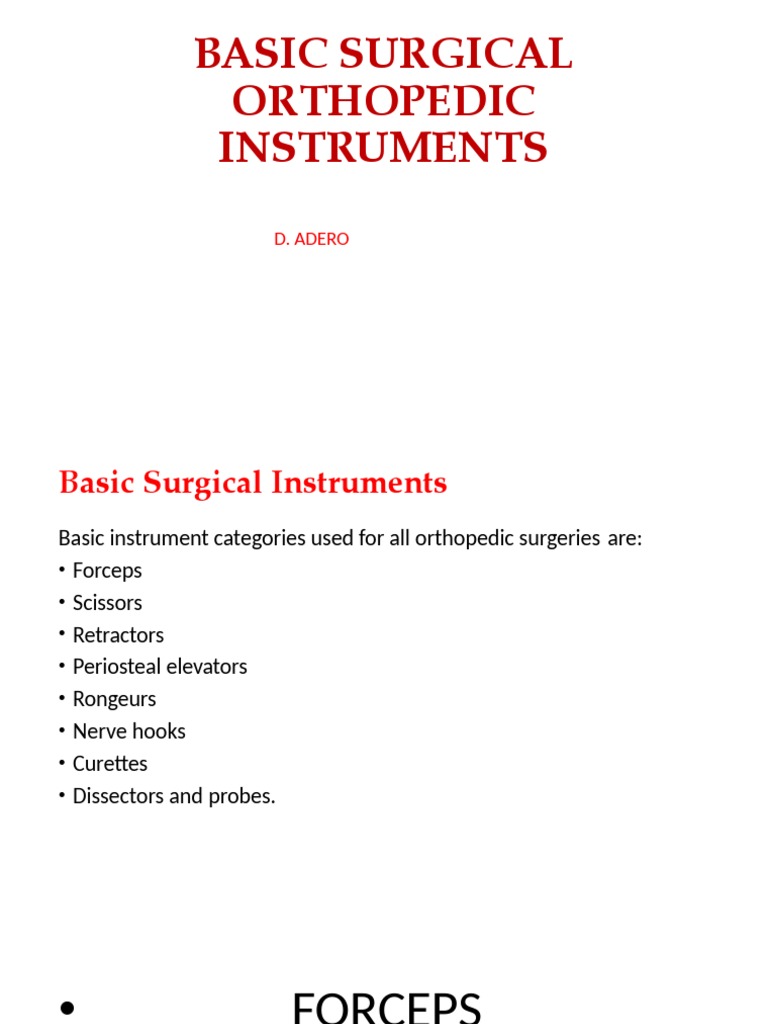 Essential Orthopedic Surgical Instruments | PDF | Anatomy