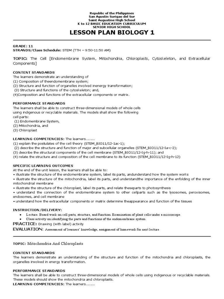 SHS Biology 1 LP | PDF | Cell (Biology) | Cellular Respiration