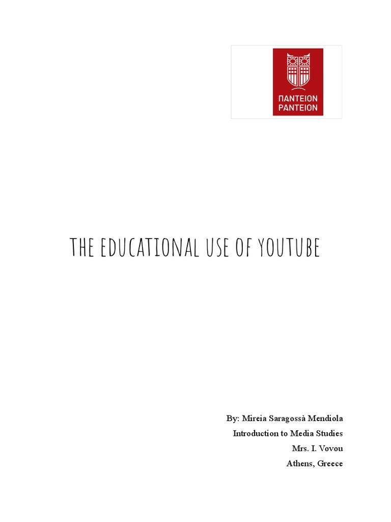 The Educational Use of Youtube | PDF | You Tube | World Wide Web