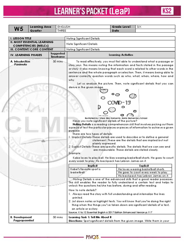 English 6 Q3 Week 5 | PDF