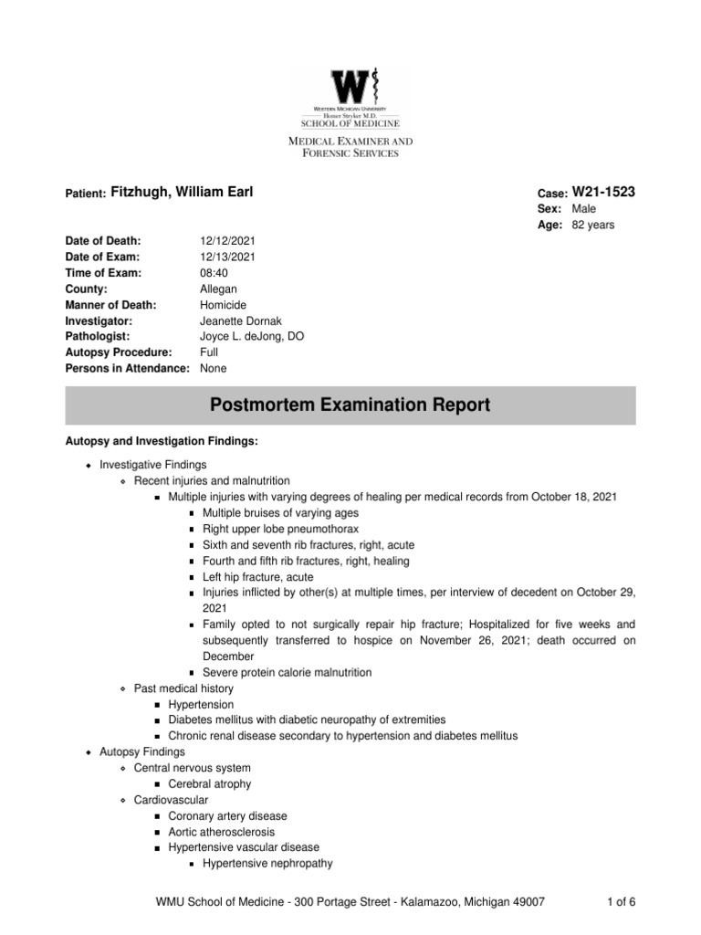 AutopsyReport Original 2022-02-13 | PDF | Kidney | Lung