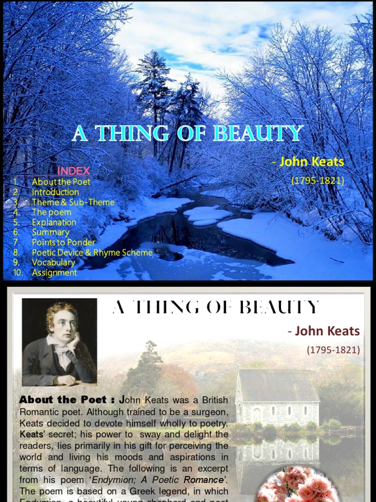A Thing of Beauty | PDF | Poetry | John Keats