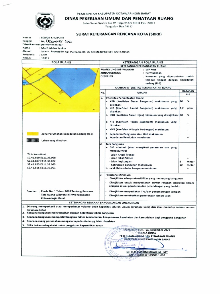 Surat Keterangan Rencana Kota (SKRK) | PDF