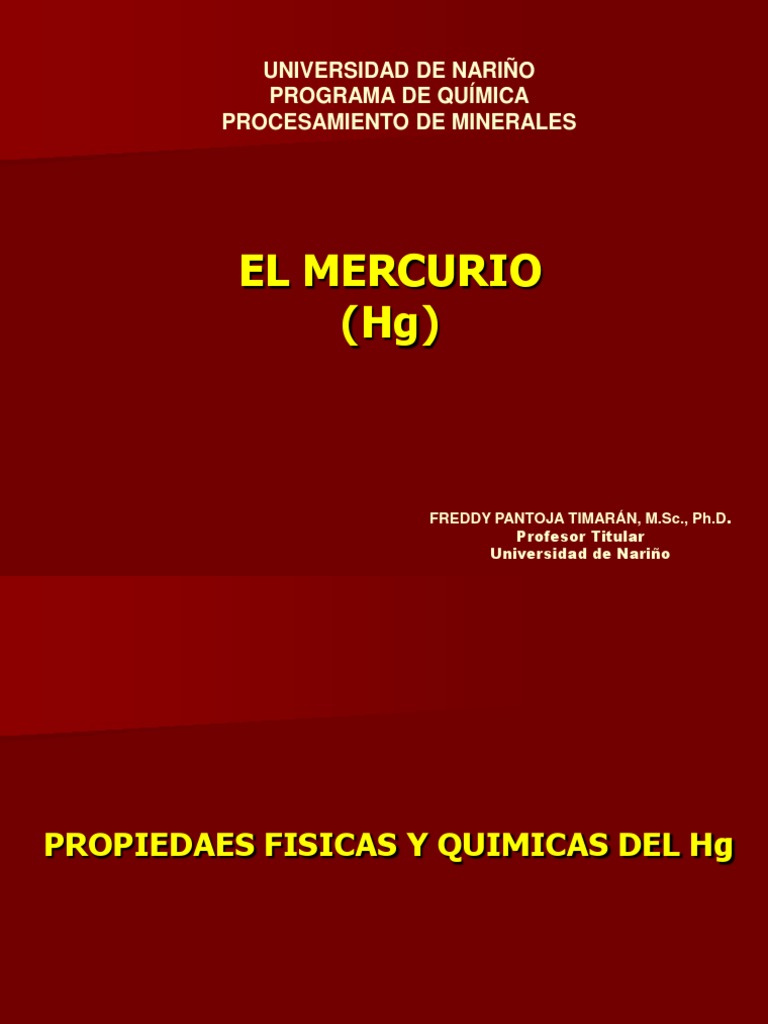 El HG | PDF | Mercurio (Elemento) | Compuestos químicos