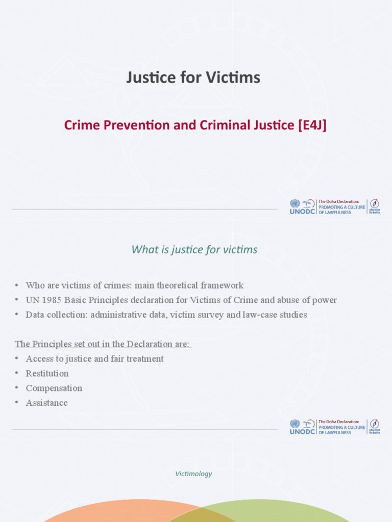 Justice For Victims: Crime Prevention and Criminal Justice (E4J) | PDF ...