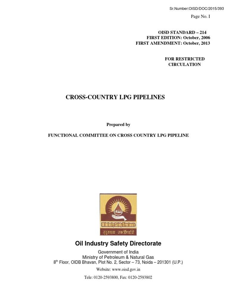 Oisd-Std-214 | PDF | Pump | Pipe (Fluid Conveyance)