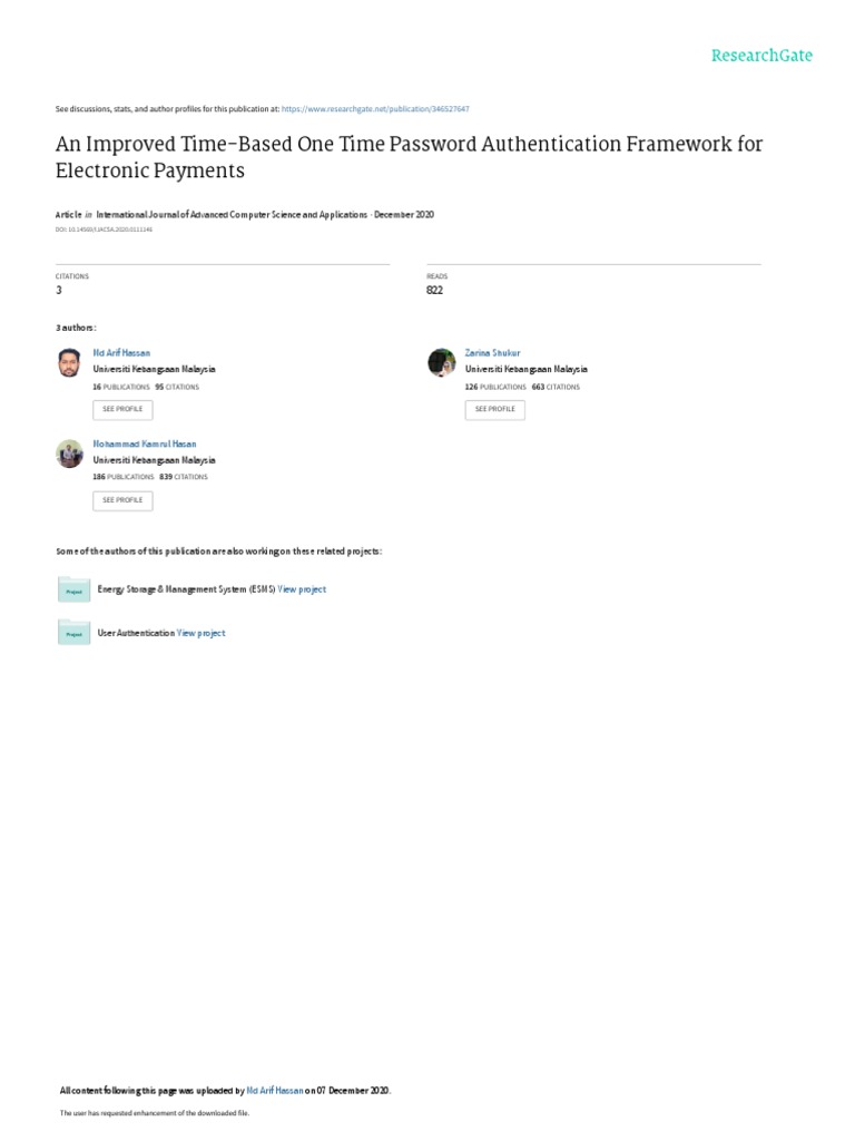 An Improved Time-Based One Time Password Authentication Framework For ...