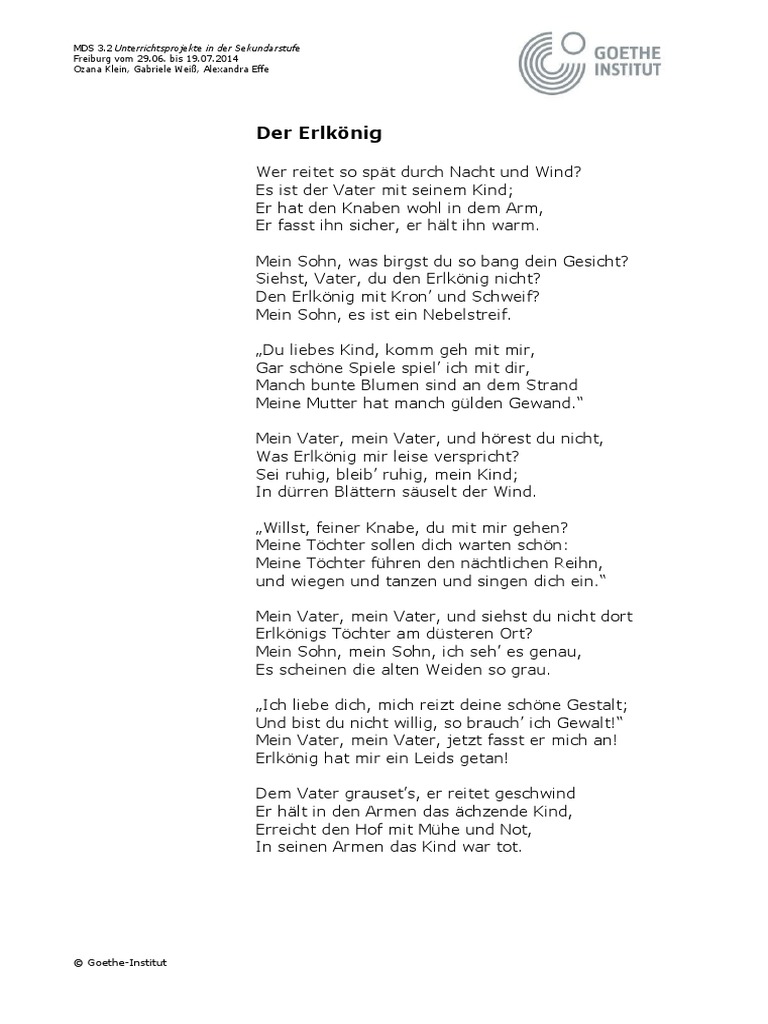 Der Erlkönig - Text | PDF
