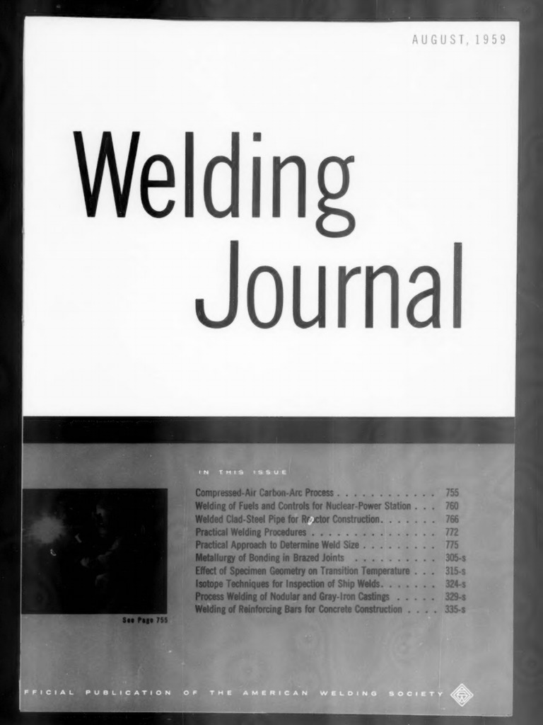 Welding Journal 1959 8 | PDF | Construction | Welding