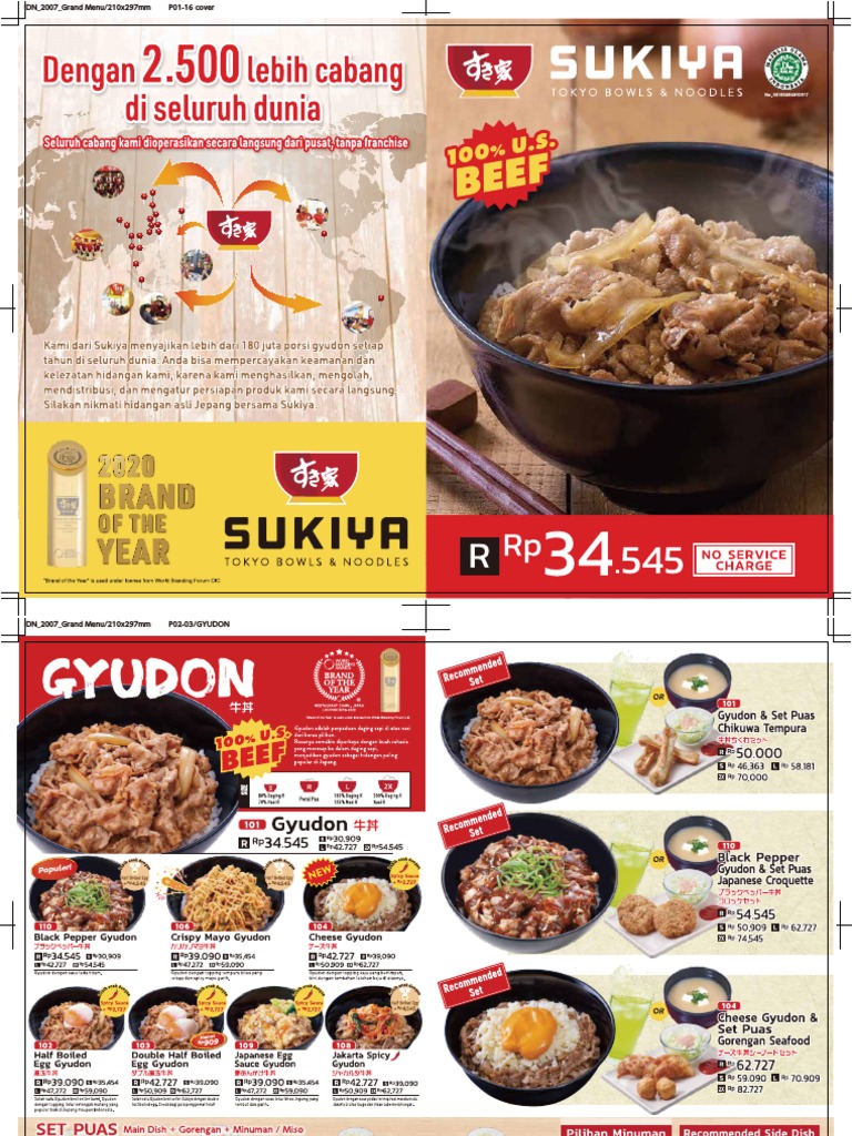 Sukiya MENU | PDF