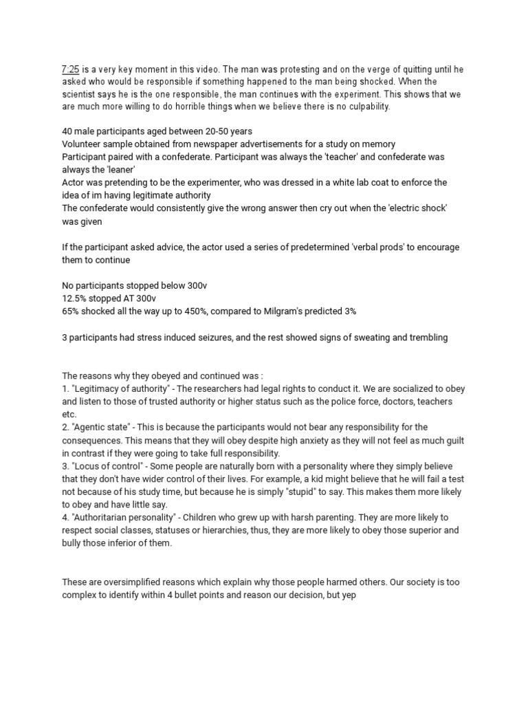 Stanley Milgram Experiment | PDF | Obedience (Human Behavior) | Psychology