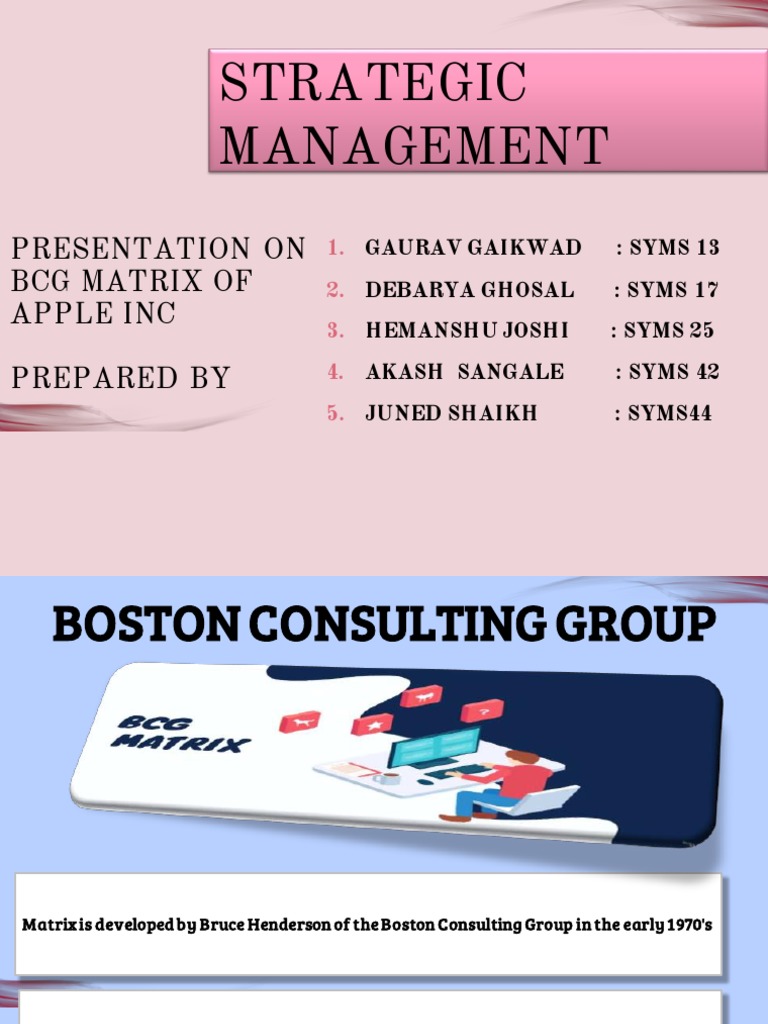 BCG Matrix PPT of Apple | PDF | Apple Inc. | Business