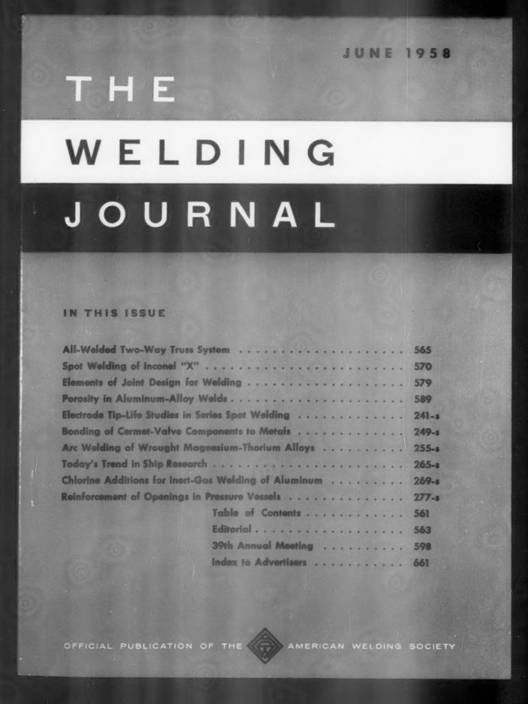 The Welding Journal 1958 6 | PDF | Construction | Welding