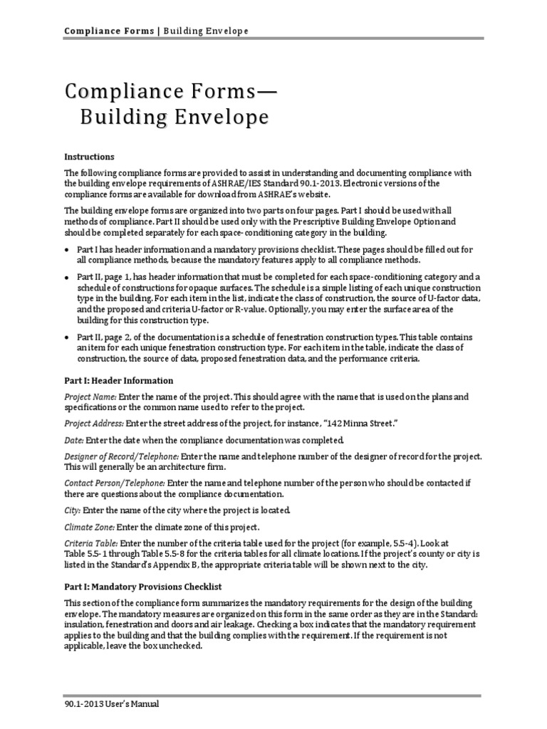 Building Envelope Compliance Form 2013 | PDF | Window | Building Insulation