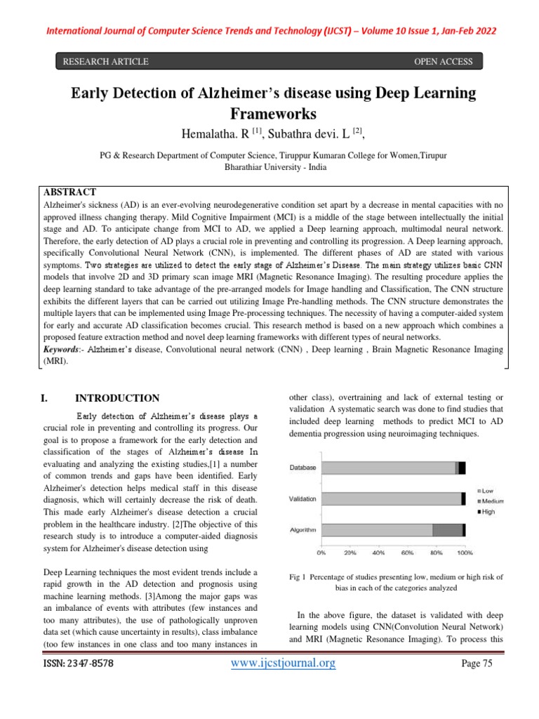 (IJCST-V10I1P12) :hemalatha. R, Subathra Devi. L | PDF | Deep Learning | Alzheimer's Disease