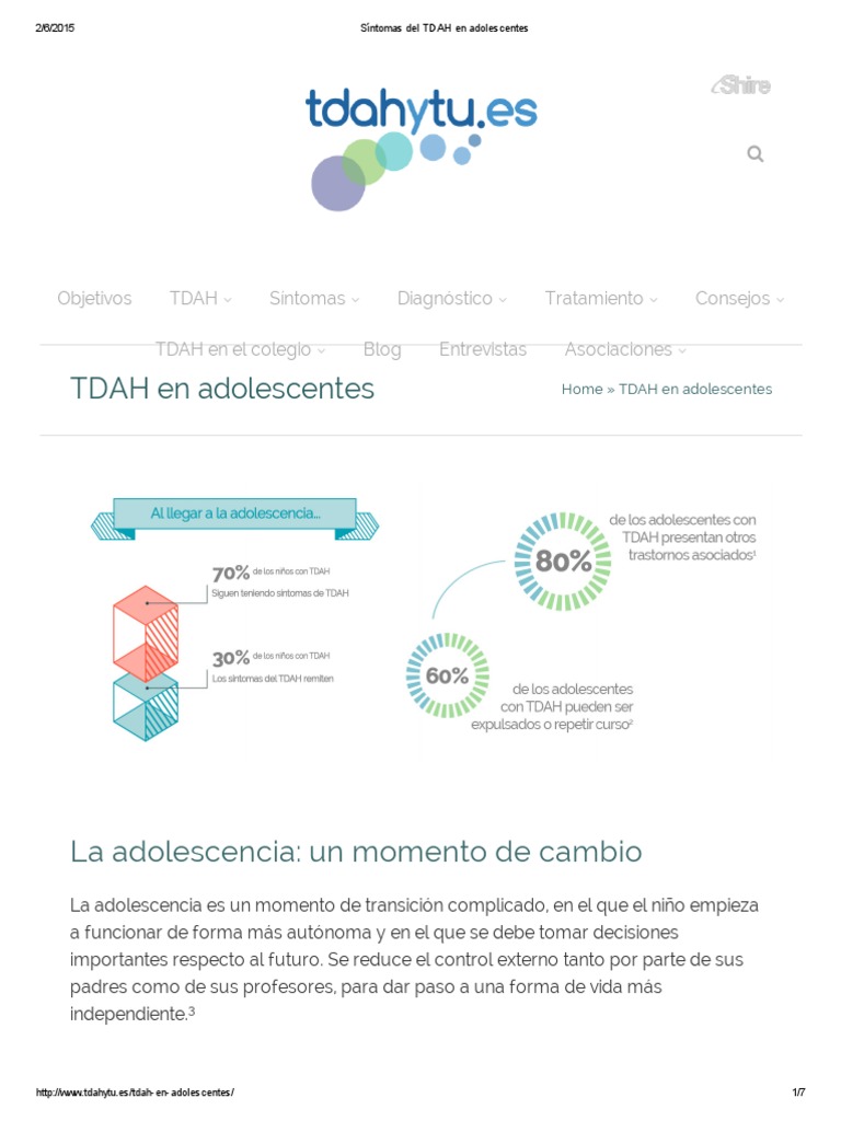 TDAH en Adolescentes | PDF | Desorden hiperactivo y deficit de atencion ...