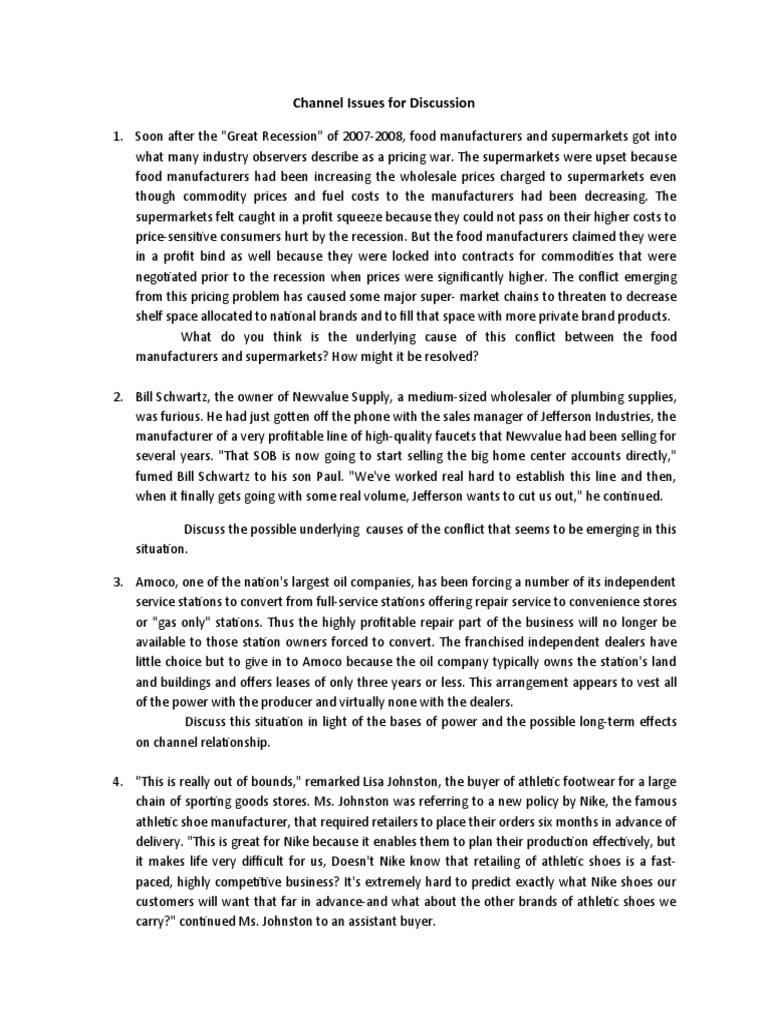 12 Channel Issues Caselets | PDF | Retail | Supermarket