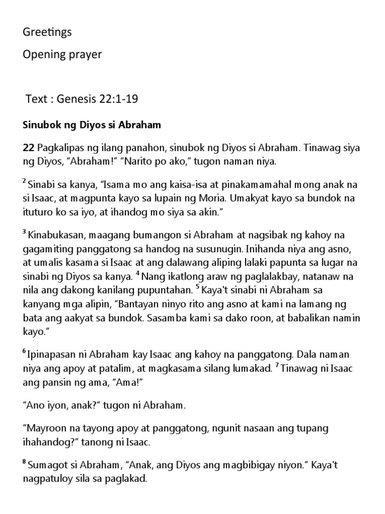 Abraham Is Tested | PDF