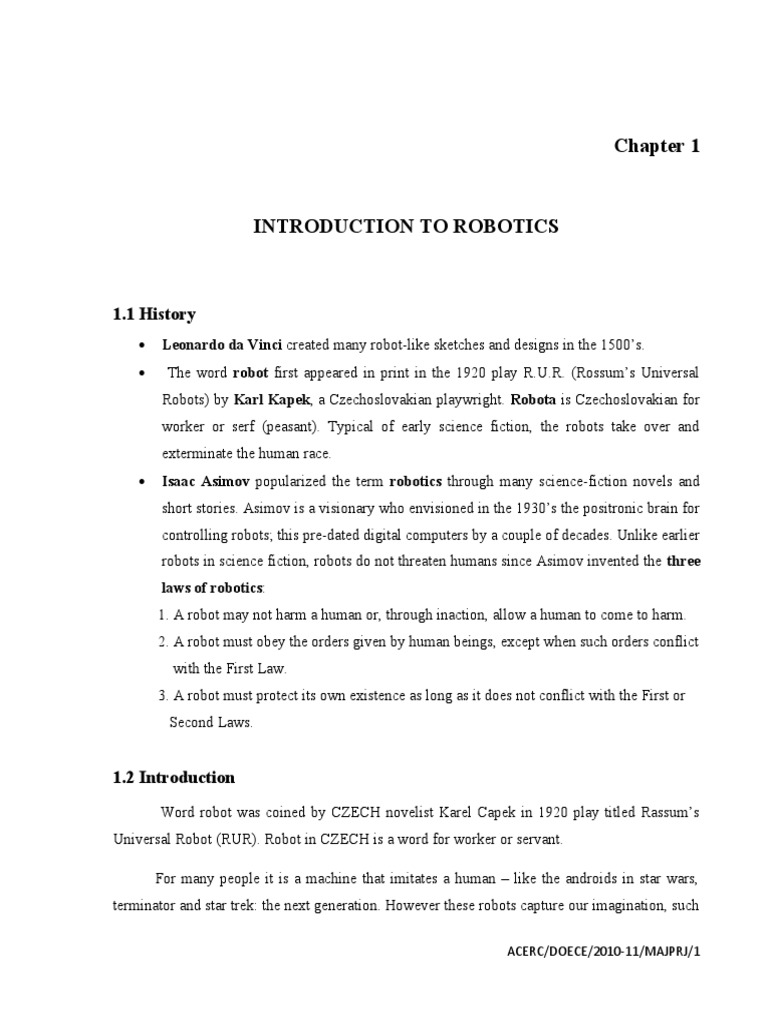 Introduction to Robotics History and Concepts | PDF | Resistor | Capacitor