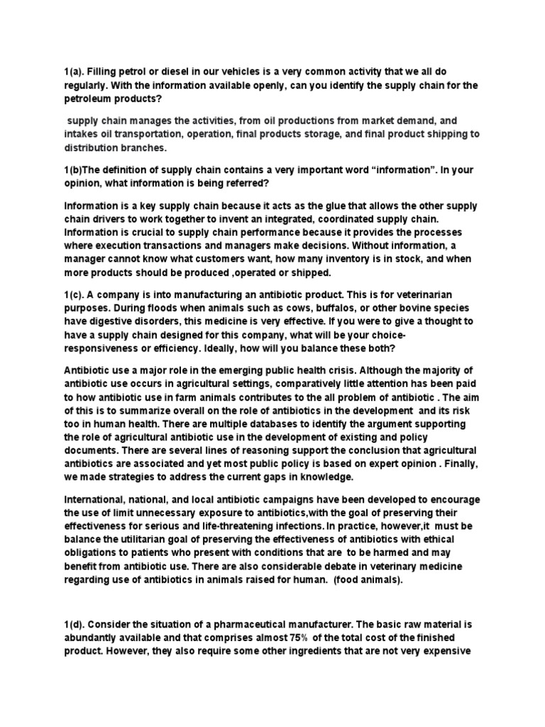 Oscm Assignment | PDF | Supply Chain | Inventory