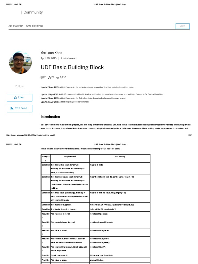 UDF Basic Building Block - SAP Blogs | PDF | Boolean Data Type | String ...