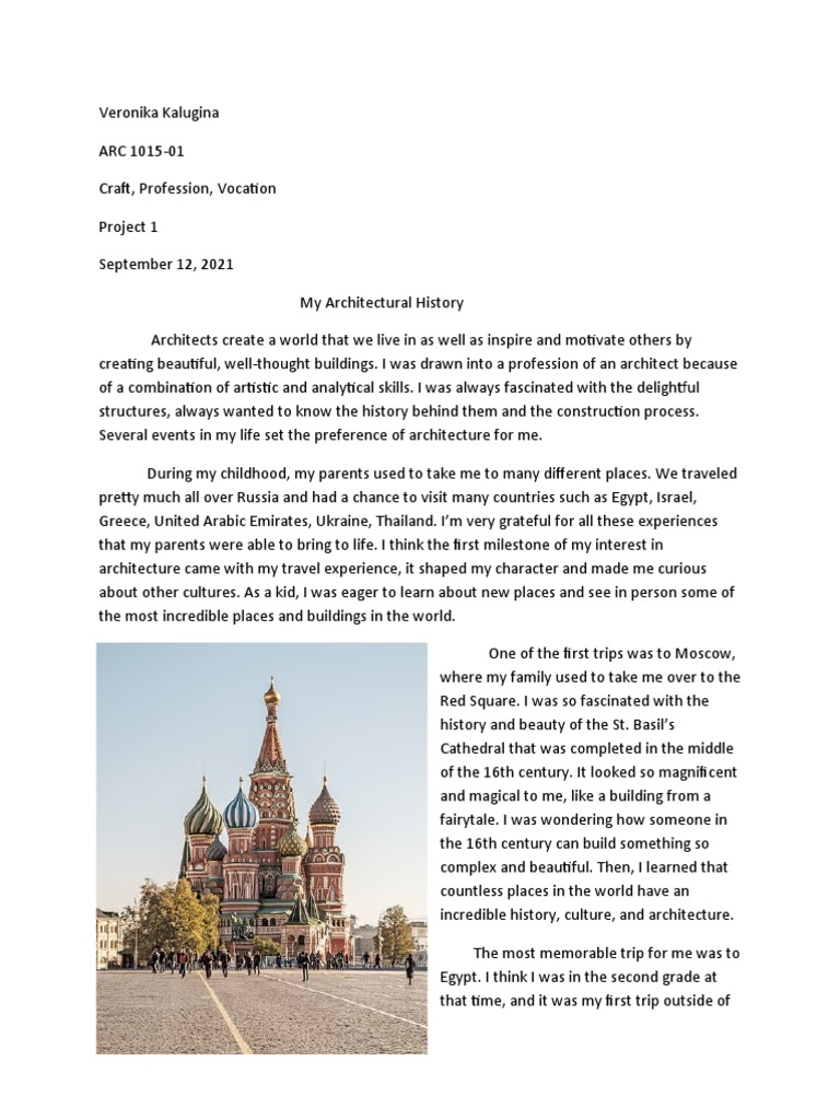 My Architectural History | PDF | Architect