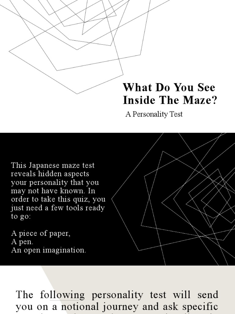 What Do You See Inside The Maze?: A Personality Test | PDF | Depression ...