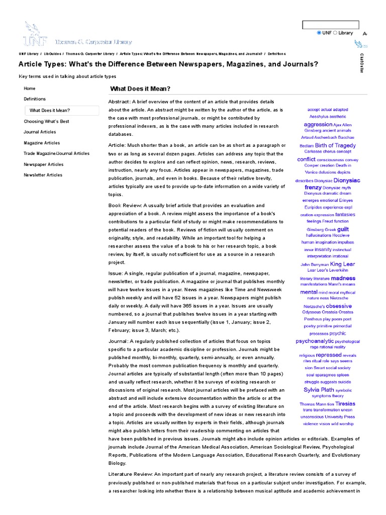Definitions - Article Types - What - S The Difference Between ...