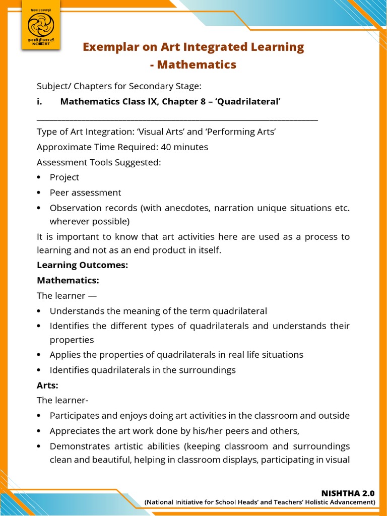4 17 Eng Exemplar On Art Integrated Learning Mathematics | PDF ...