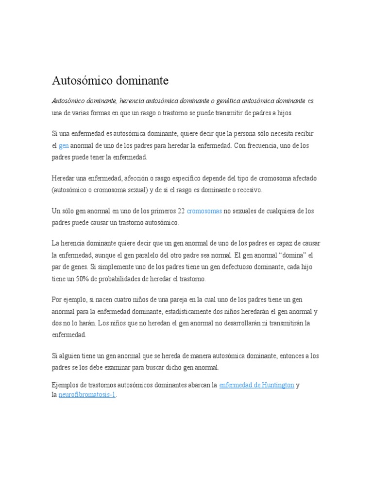 Autosómico Dominante Info | PDF | Mutación | Gene