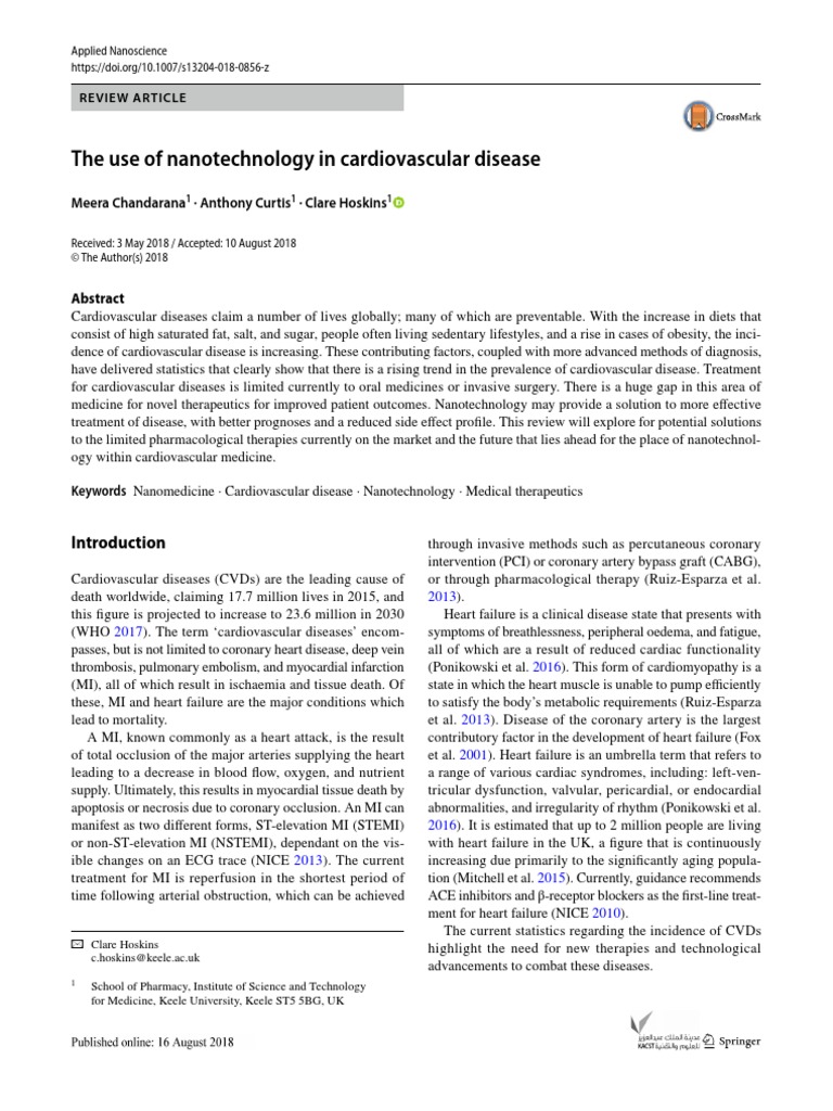 The Use of Nanotechnology in Cardiovascular Diseas | PDF | Myocardial ...