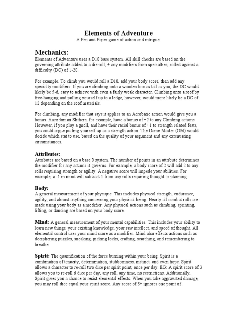 Elements of Adventure PNP RPG | PDF | Armour | Shield