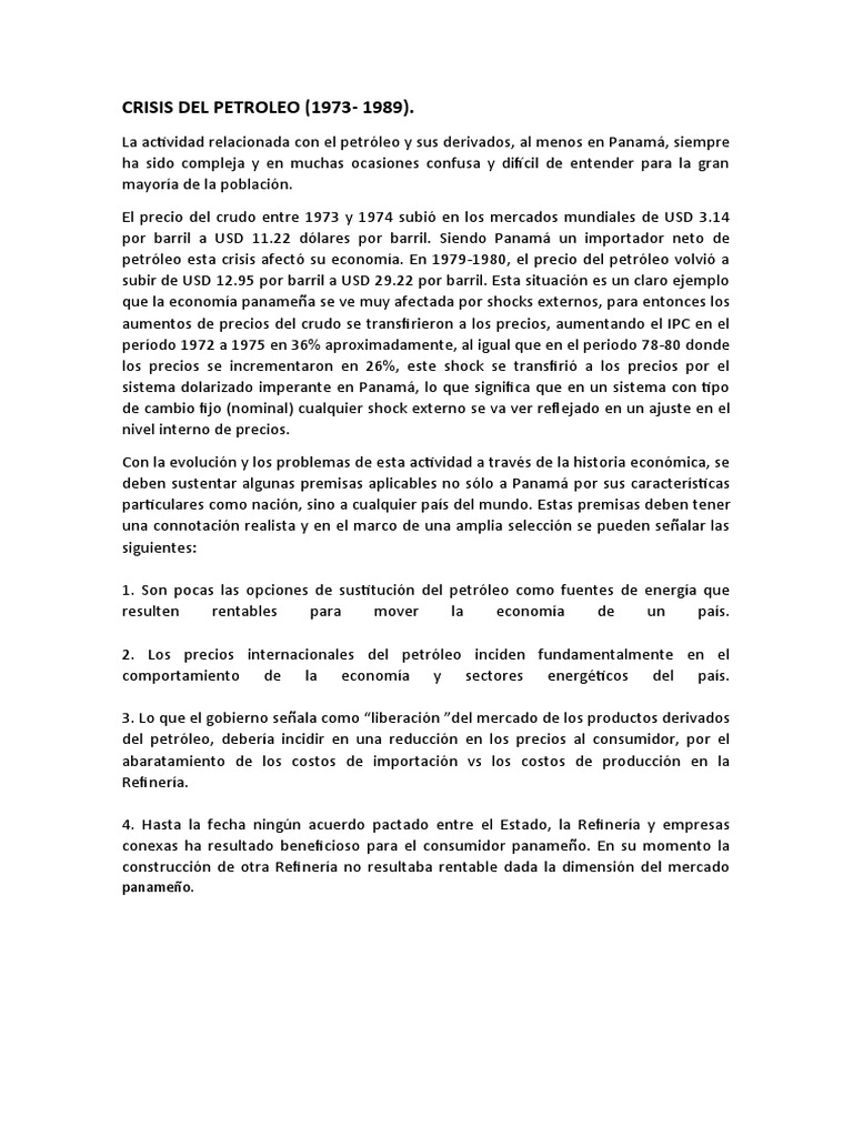 Crisis Del Petroleo (1973-1979) | PDF