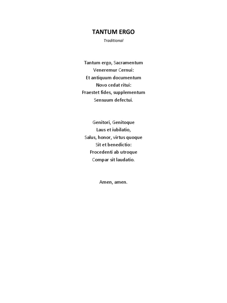 Tantum Ergo Lyrics | PDF