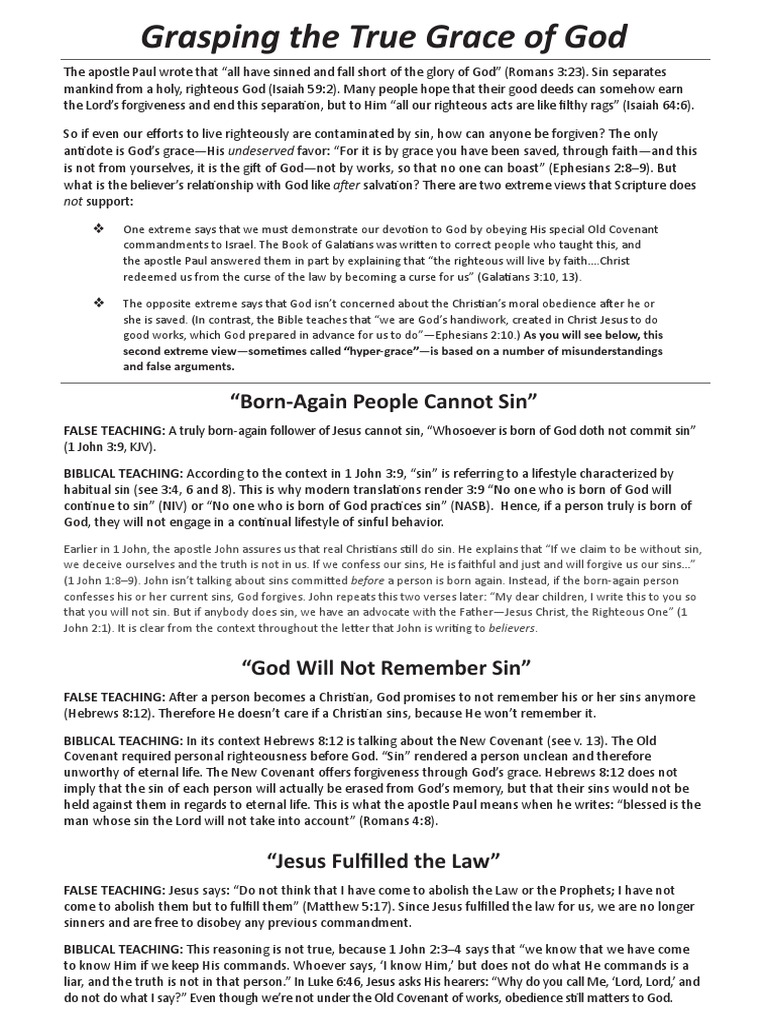 "Born-Again People Cannot Sin": Not Support | PDF | Resurrection Of ...